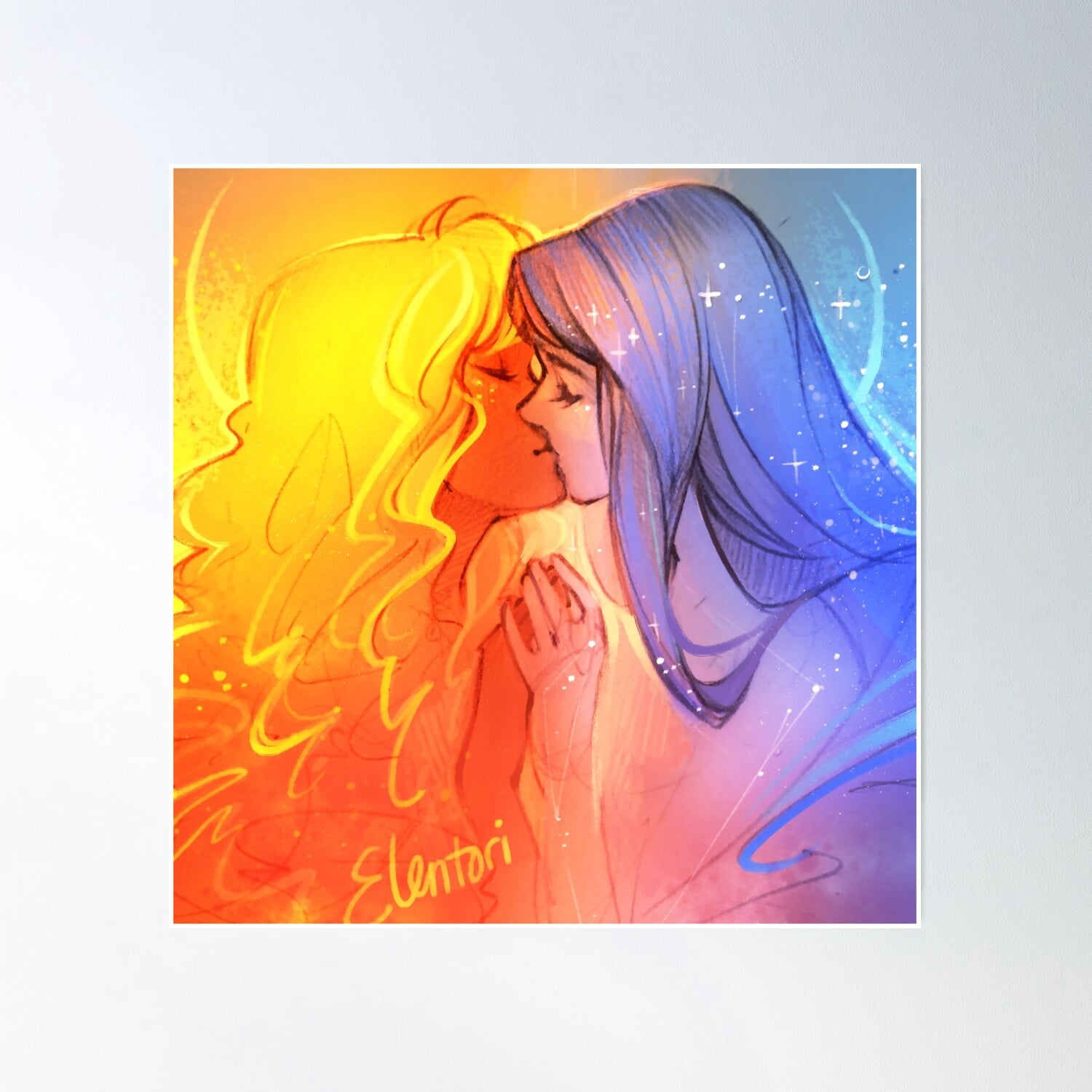 Sol Y Luna Poster Wall Art, Modern Wall Decor, 16x16 UNFRAMED - Walmart.com