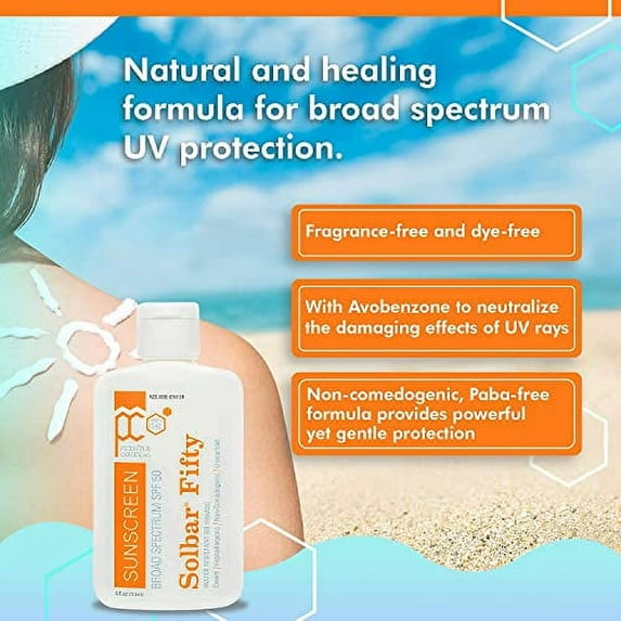 SolBar PF Cream 50 Sunscreen, SPF 50, Unscented 4 oz (115 g) Pack of 3 ...