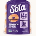 Sola Cinnamon and Raisin Protein Bagels, 14g Complete Protein, 12oz, 4 ...