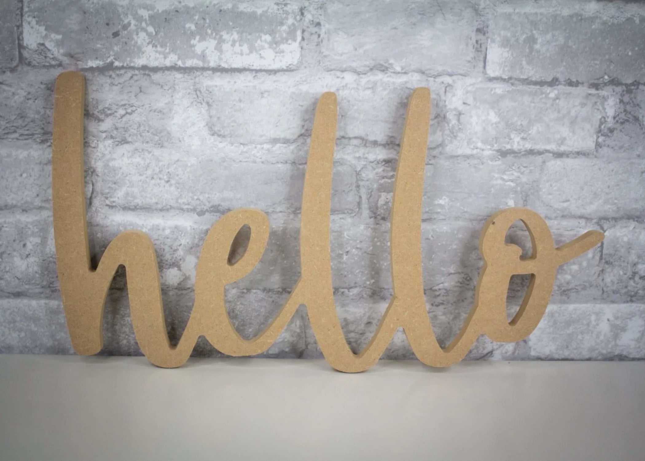 Sola Wood Flowers -Hello' Cursive Wood Cutout - Walmart.com