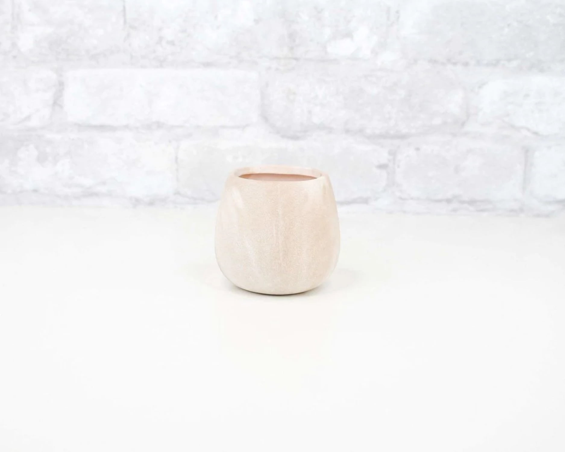 Sola wood flowers Mini Marble Ceramic Planter Display Pot 3"X3" Tan ...