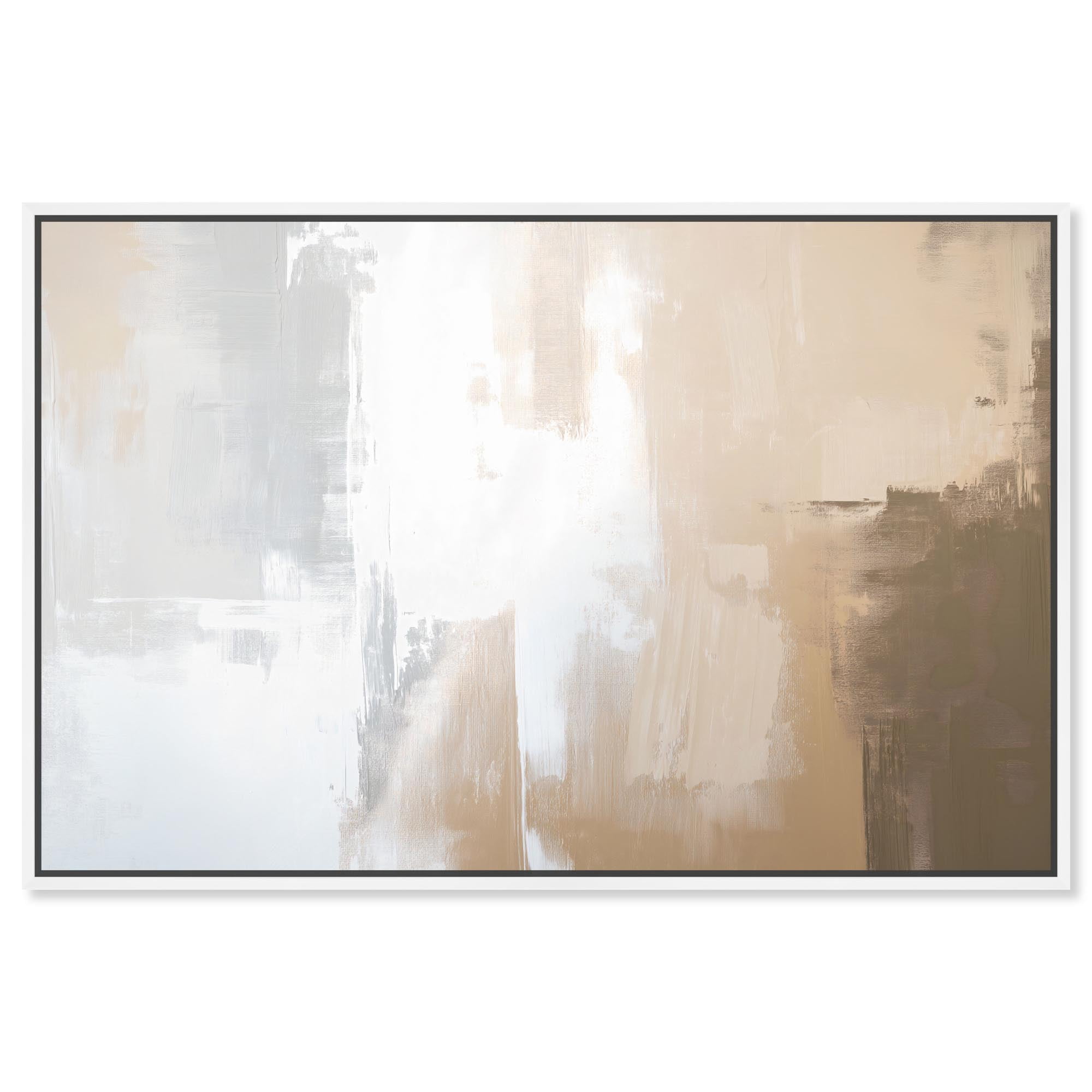 Solace in Softness I Canvas Textured Abstract by Art Remedy, White ...
