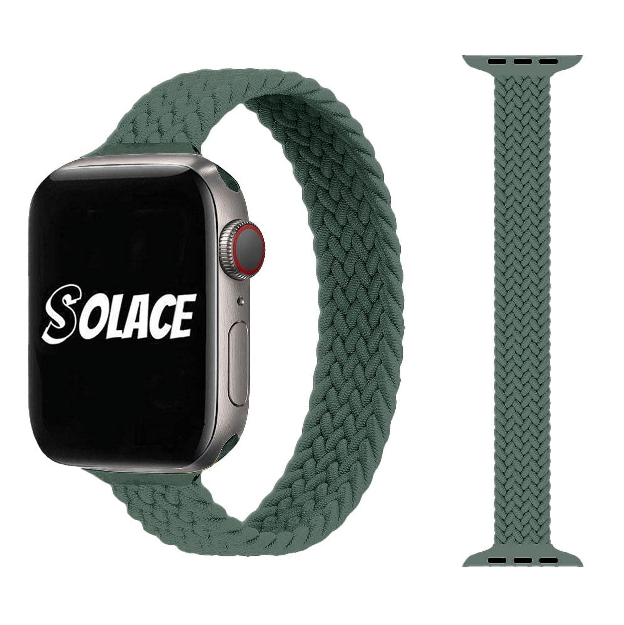SolaceBands Slim Imperium Loop Nylon Band Compatible with Apple Watch in Green, S for Unisex (38 ...