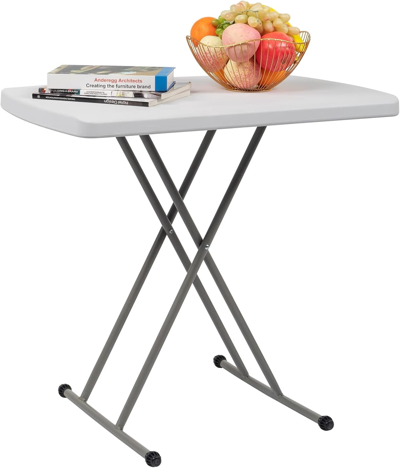 SolaceHue White Adjustable Folding Table, 30 x 19.7 x 28 inches, 9.04 ...