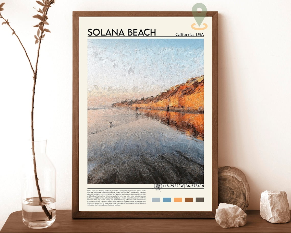 Solana Beach Print, Solana Beach Poster, Solana Beach Wall Art, Solana ...