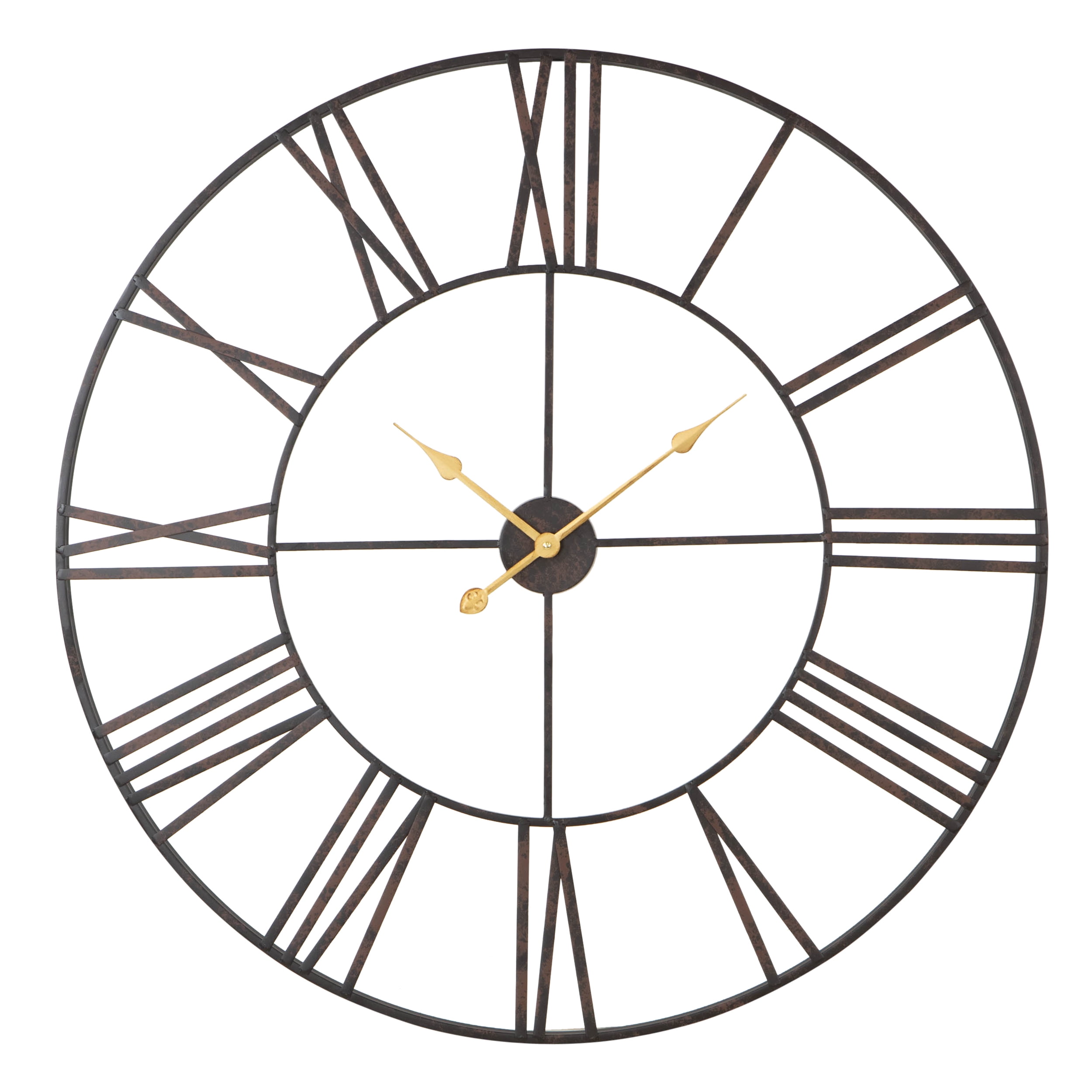 Solange Round Metal Wall Clock - 36" Dark Brown - Walmart Business Supplies