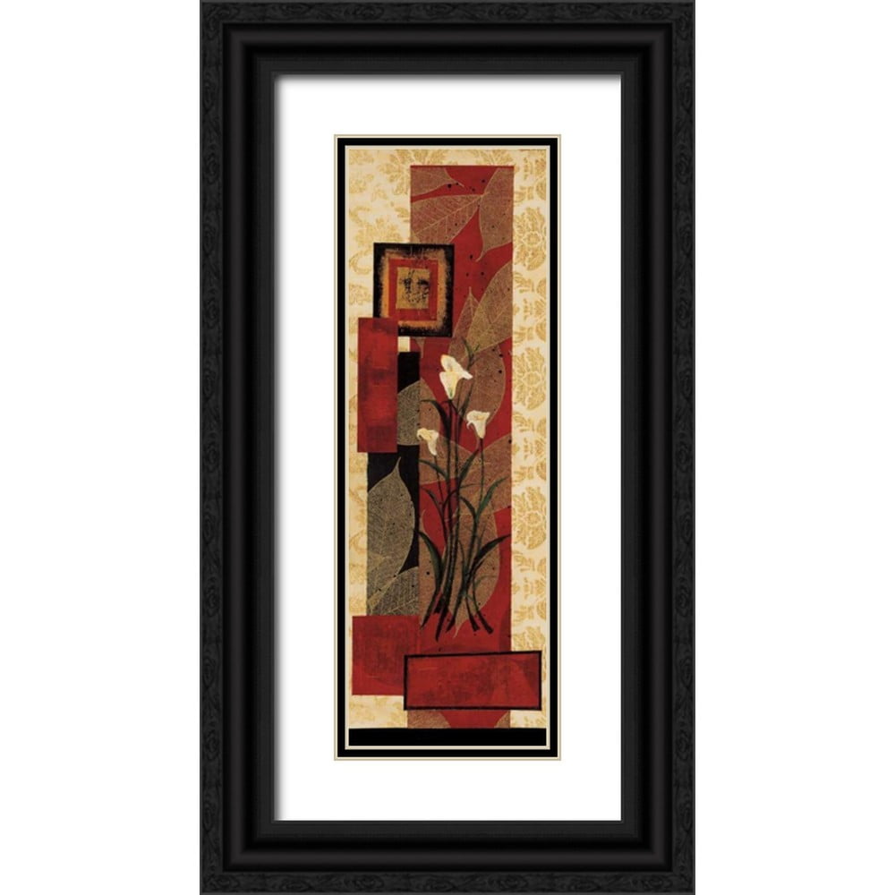 Solano, Rosa 9x18 Black Ornate Wood Framed with Double Matting Museum ...