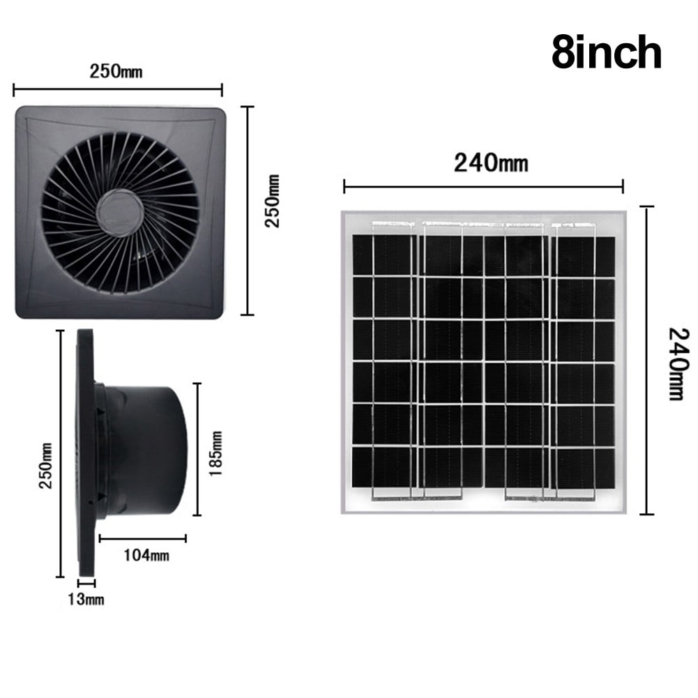 Solar 12V Air Vent for sash Wall Fan Energy-saving Exhaust Air Blower ...