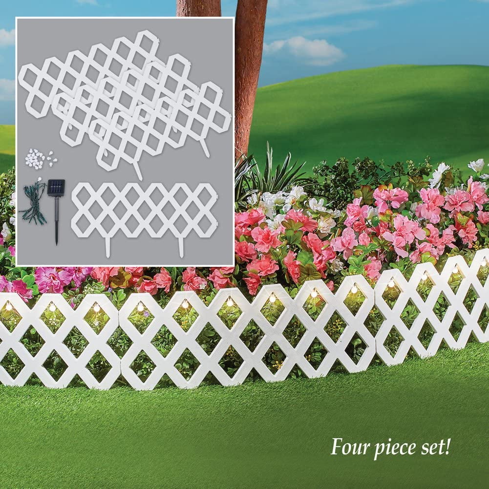Solar 4 Pc Outdoor Flexible Weatherproof Plastic Garden Edging Border ...