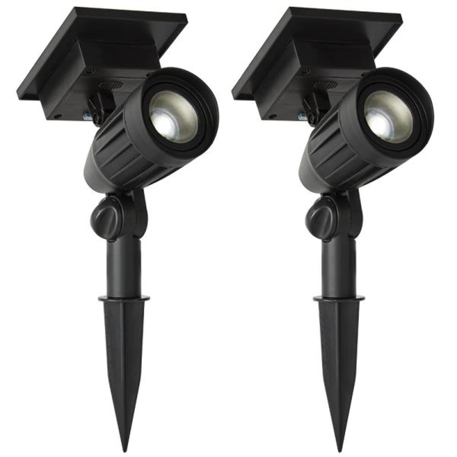 Solar 50 Lumens Black Outdoor Integrated LED Adjustable Beam Spotlight ...