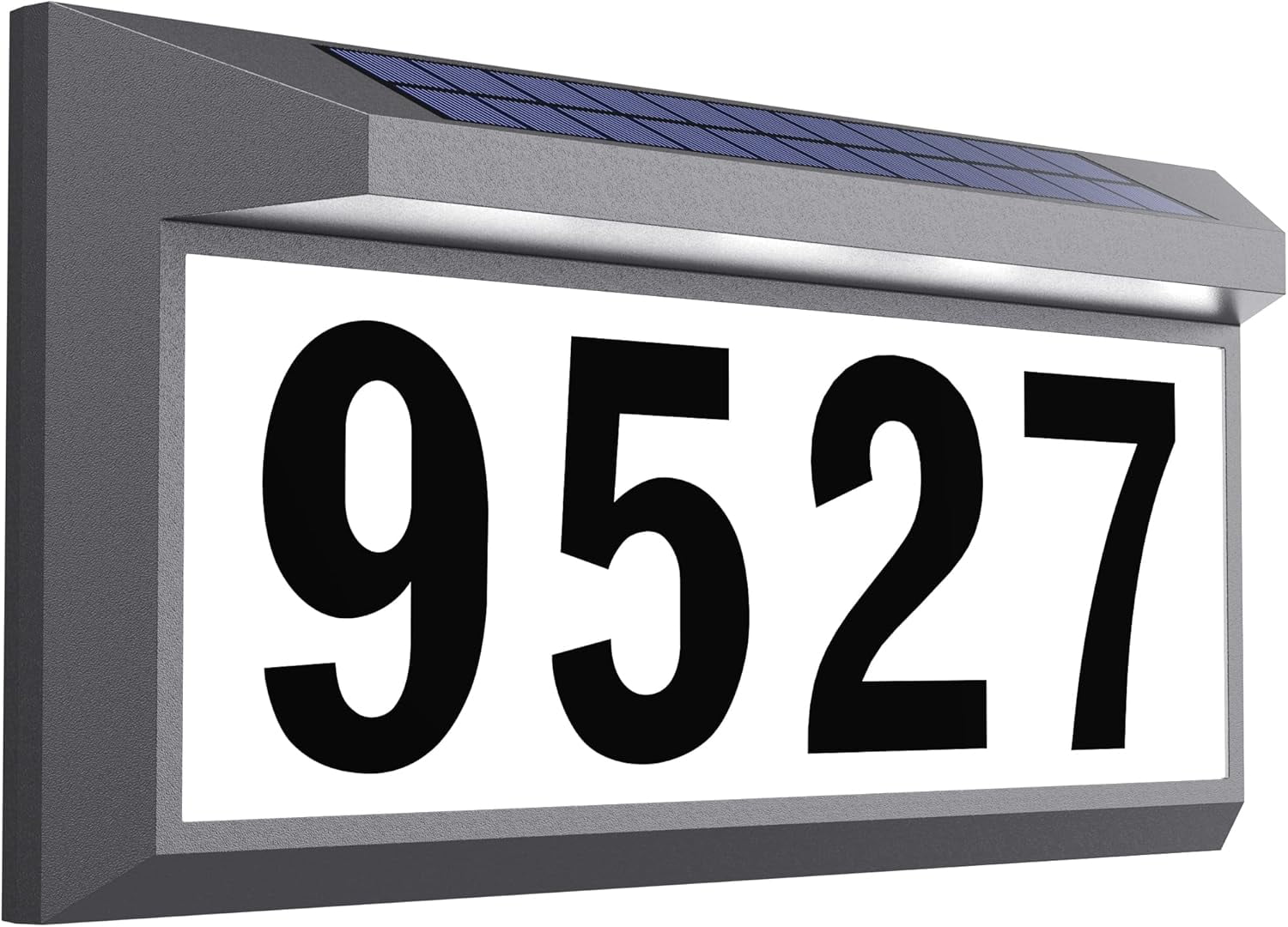 Solar Address Sign, Lighted House Numbers Waterproof, 3-Color Lighting Modes LED Illuminated ...