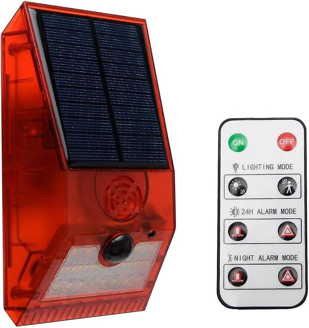 Solar Alarm Light, Strobe Motion Sensor with Remote Control, Solar ...
