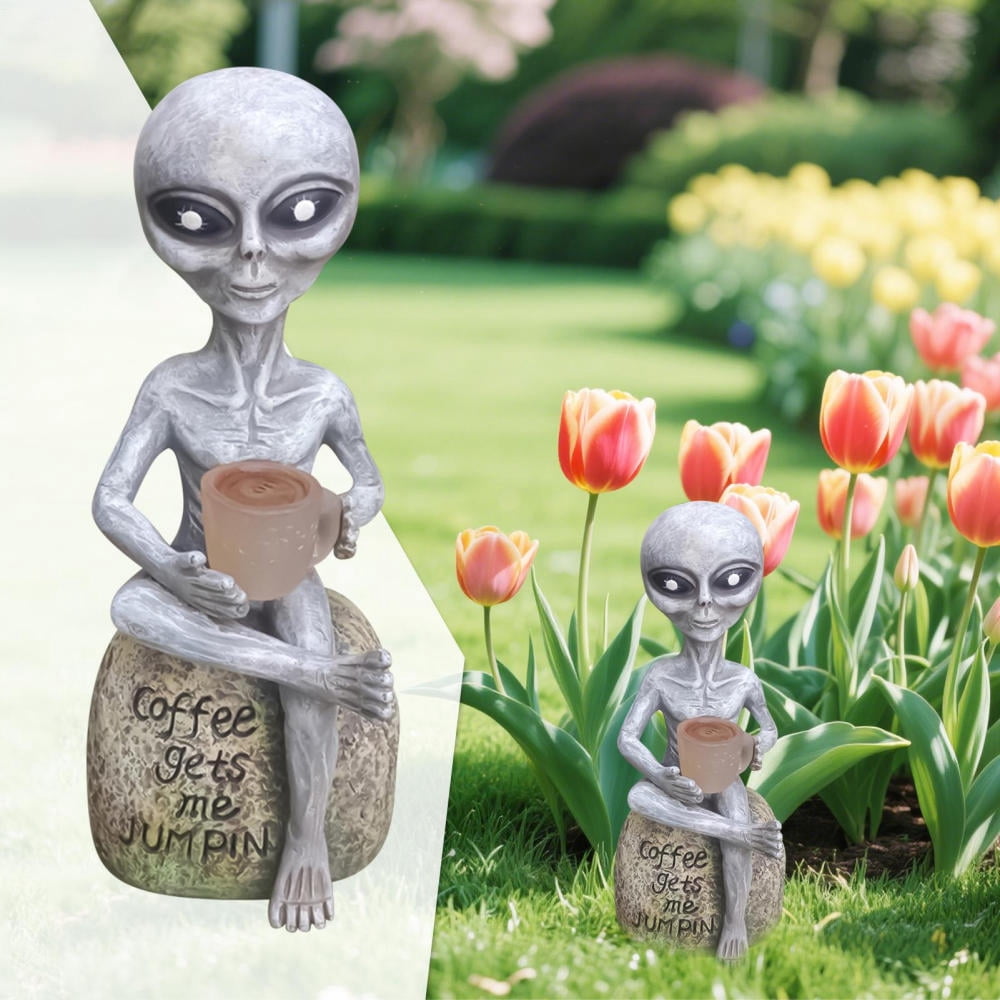 Solar Alien Statue Small Resin Landscape Figure Collectible Sci-Fi ...
