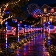 Solar American Flag Pathway Lights, 4th of July Decorations Outdoor ...