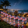 Solar American Flag Pathway Lights with 8 Modes -LED Star Stake，for ...