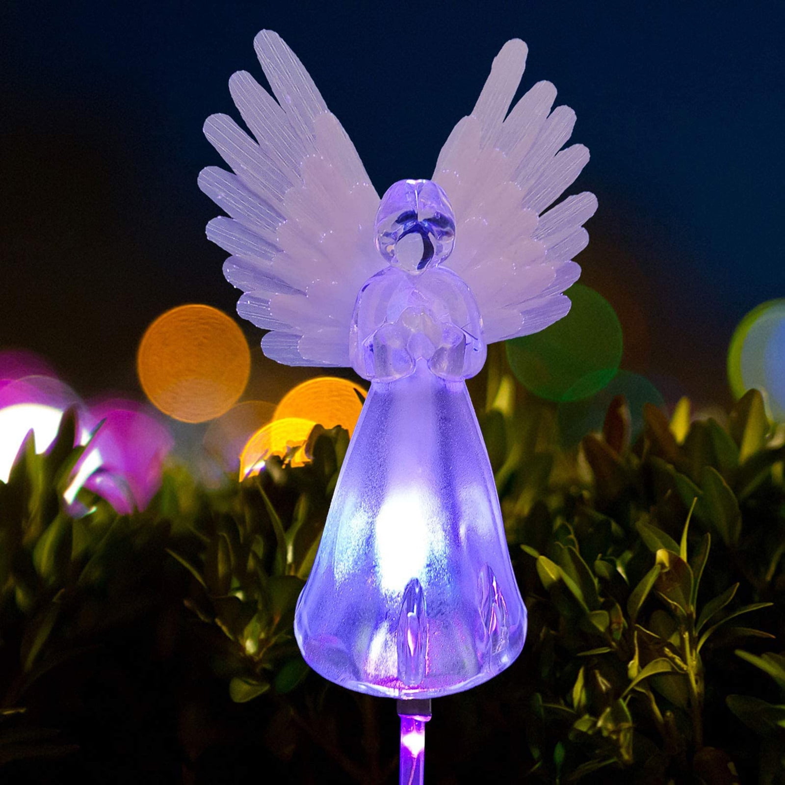 Solar Angel Lights, Solar Powered Garden Stake Lights, Multi-color ...