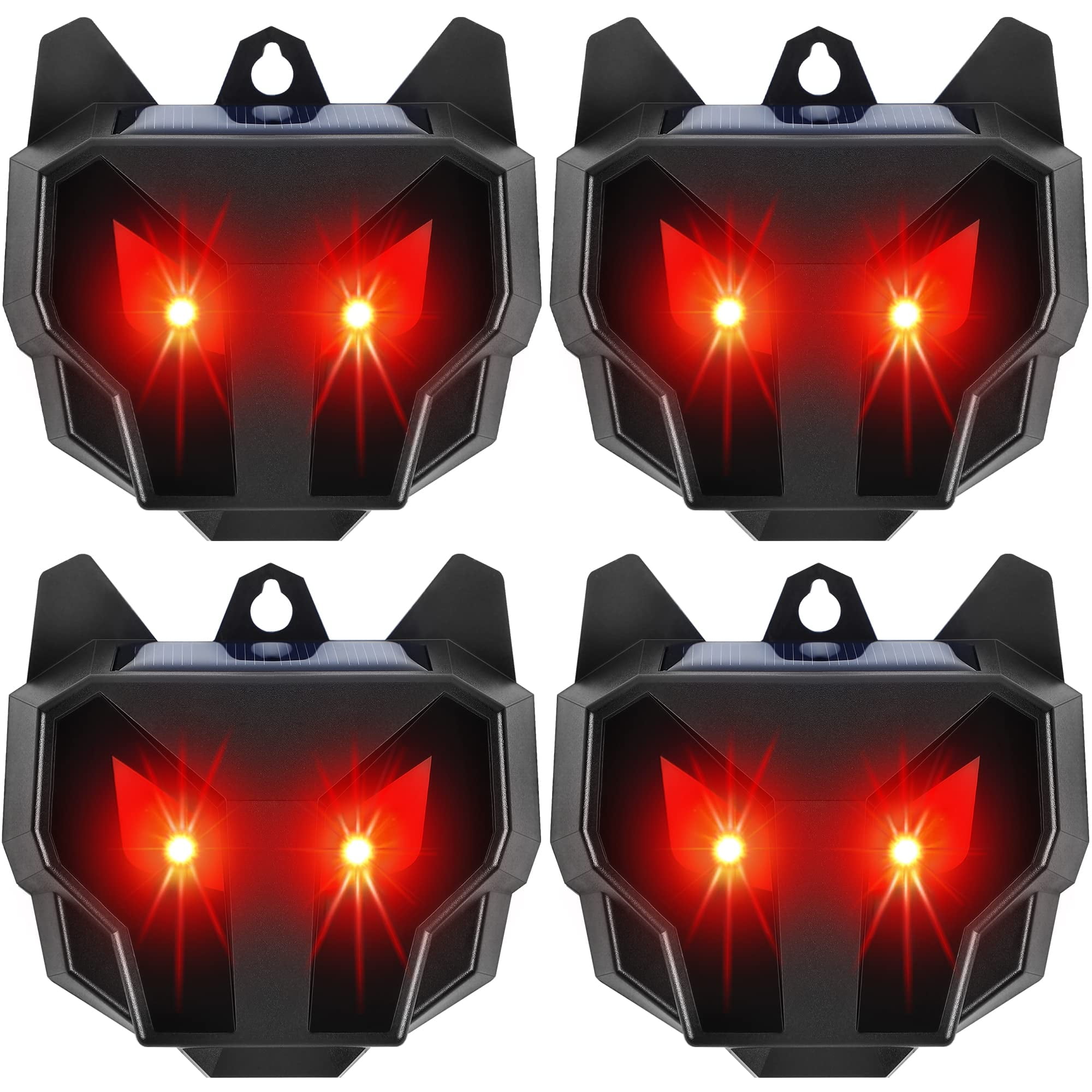 Solar Animal Repellent, 4-Pack Predator Eyes Deterrent with Red LED ...