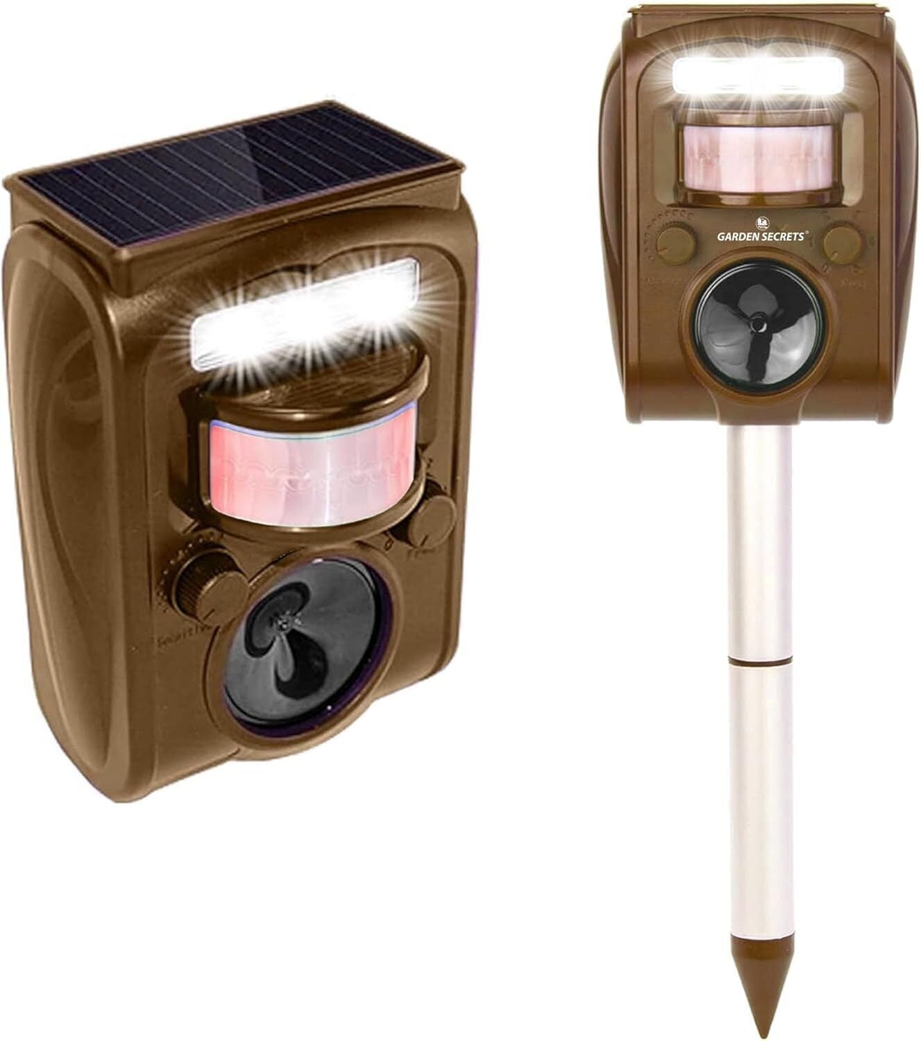 Solar Animal Repellent. Ultrasonic Outdoor Repeller, Deer Brown ...