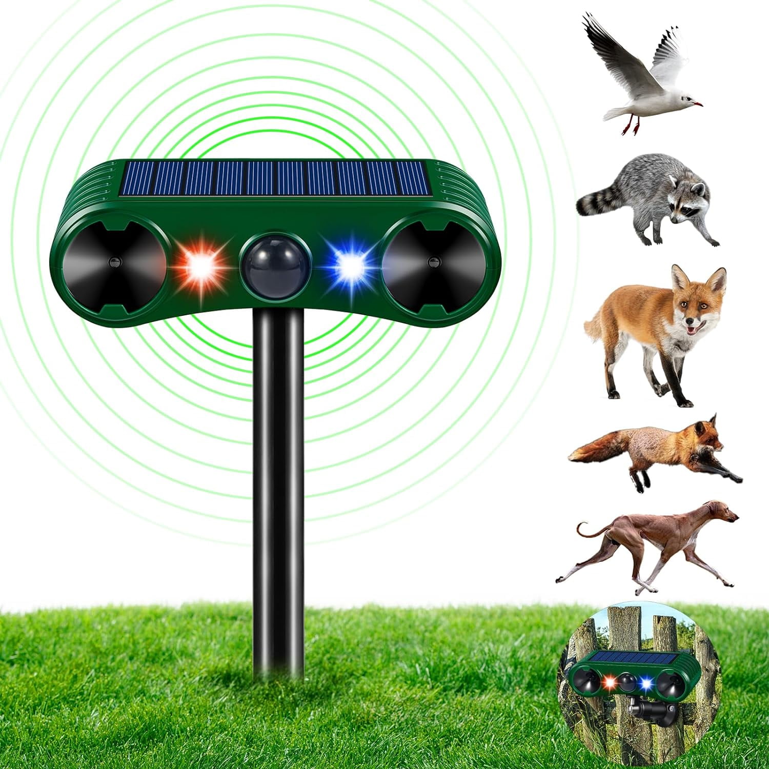 Solar Animal Repeller Ultrasonic Animal Repellent Deer Repellent ...