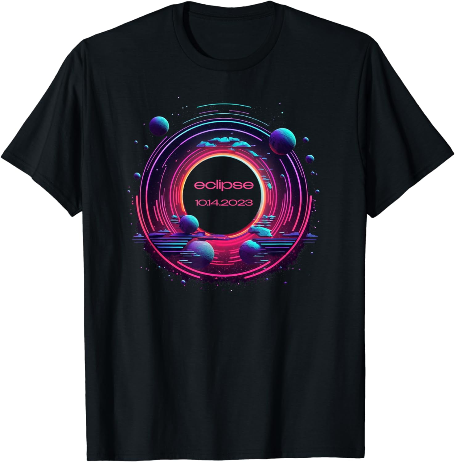 Solar Annular Eclipse 2023 Totality Eclipse Vaporwave 90s T-Shirt ...