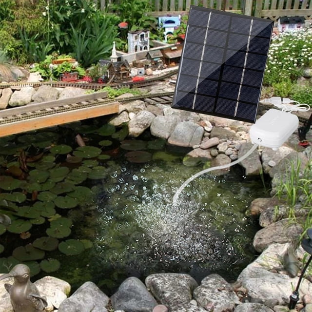 Solar Aquarium Pump, Outdoor Fish Pond Pump, Rechargeable Battery ...