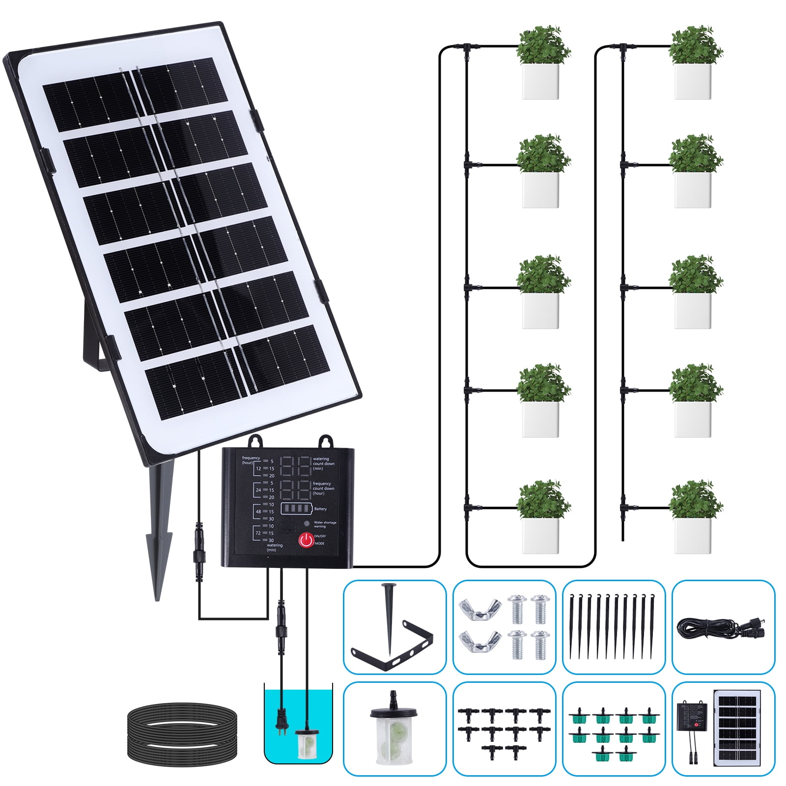 Solar Automatic Drip Irrigation Kit System, Solar/Type C Two Charging ...