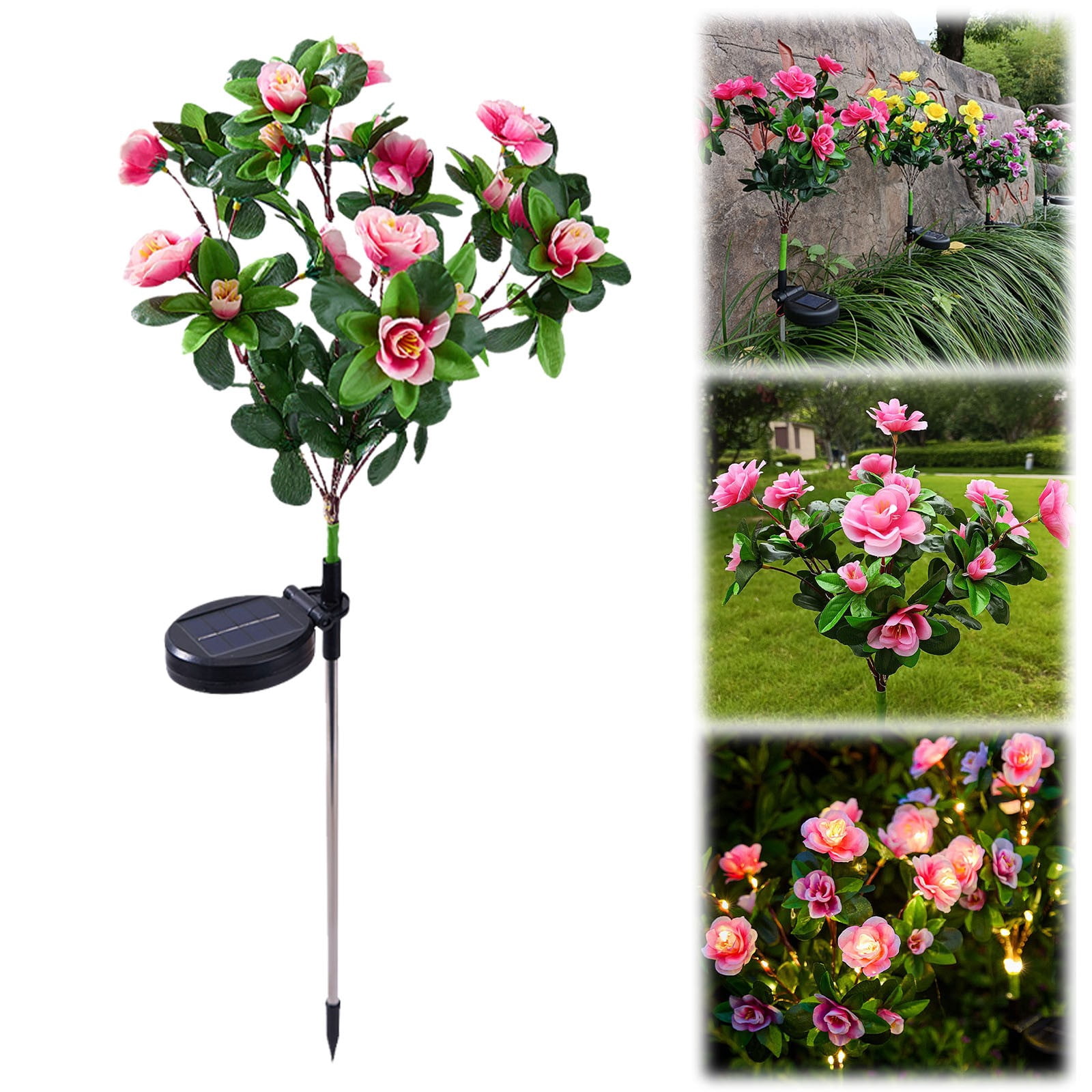 Solar Azalea Lights Outdoor Flower Garden Stake Lights,Azalea ...