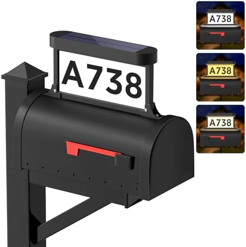 Solar Backlit Address Sign for Mailbox - Double-Sided Illuminated House ...