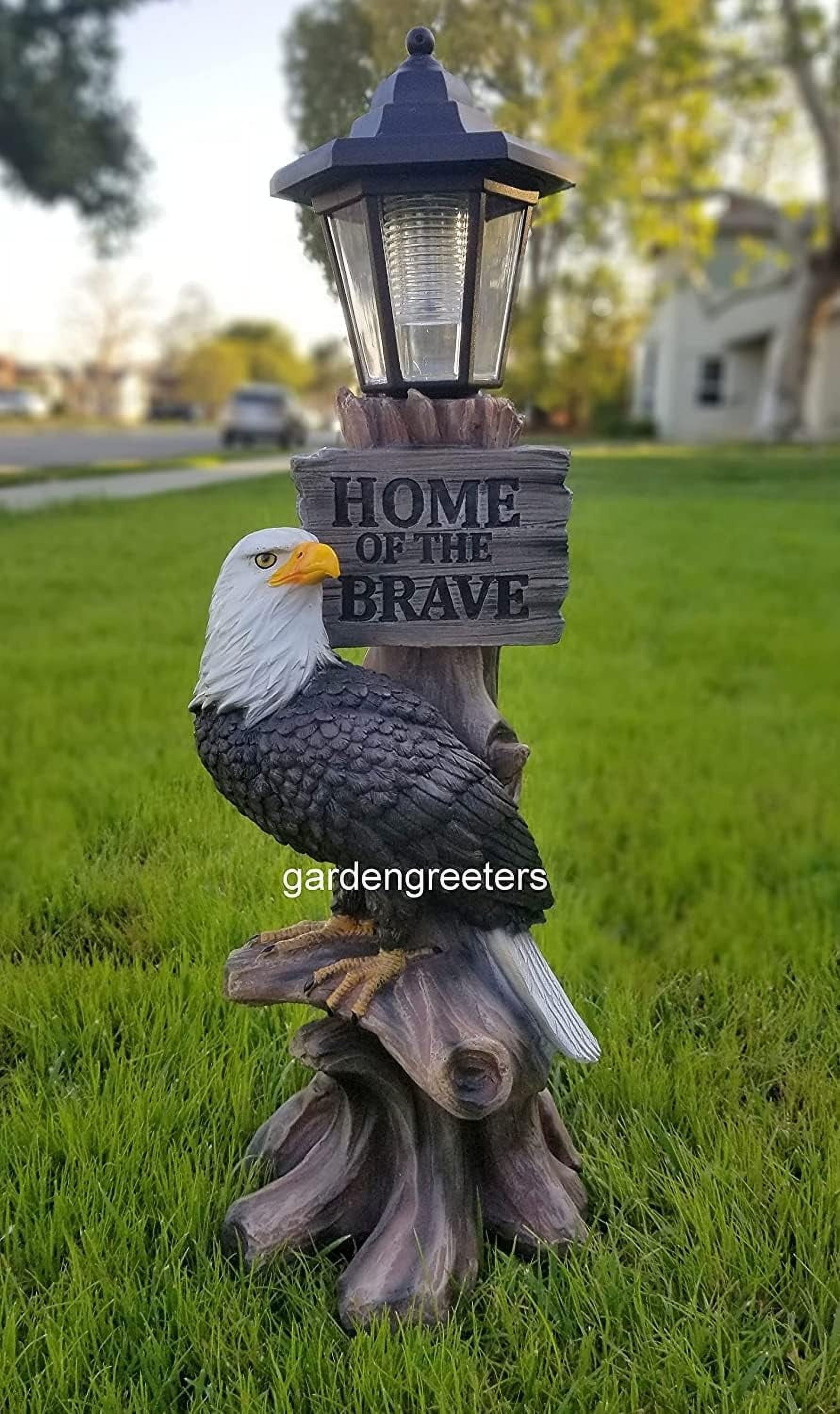Solar Bald Eagle Statue with Solar Light-EA - Walmart.com