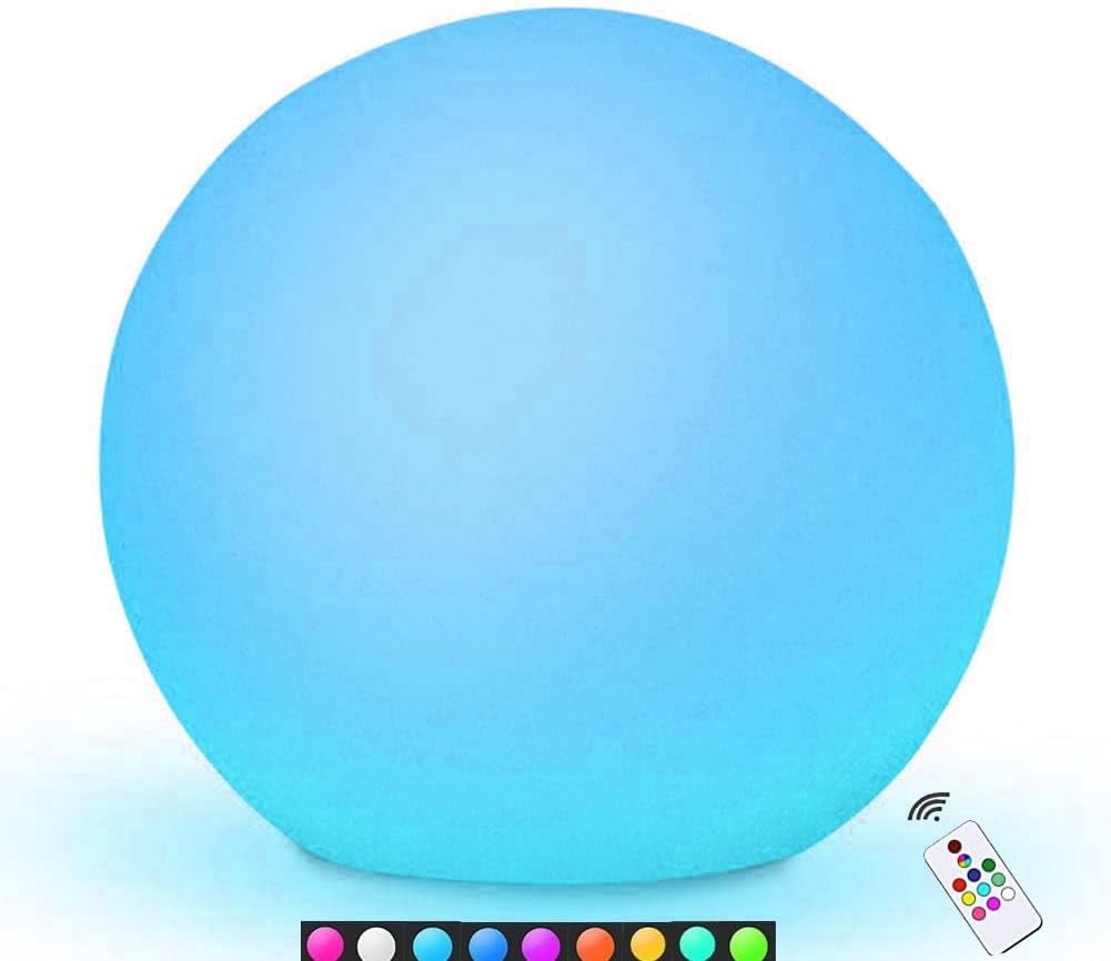 Solar Ball Light, Outdoor Glow Globe with Remote Control, LED RGB Color ...