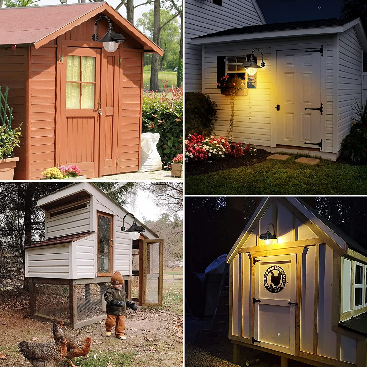 Solar Barn Light Outdoor with 3 Lighting Modes & Motion Sensing, Wall ...