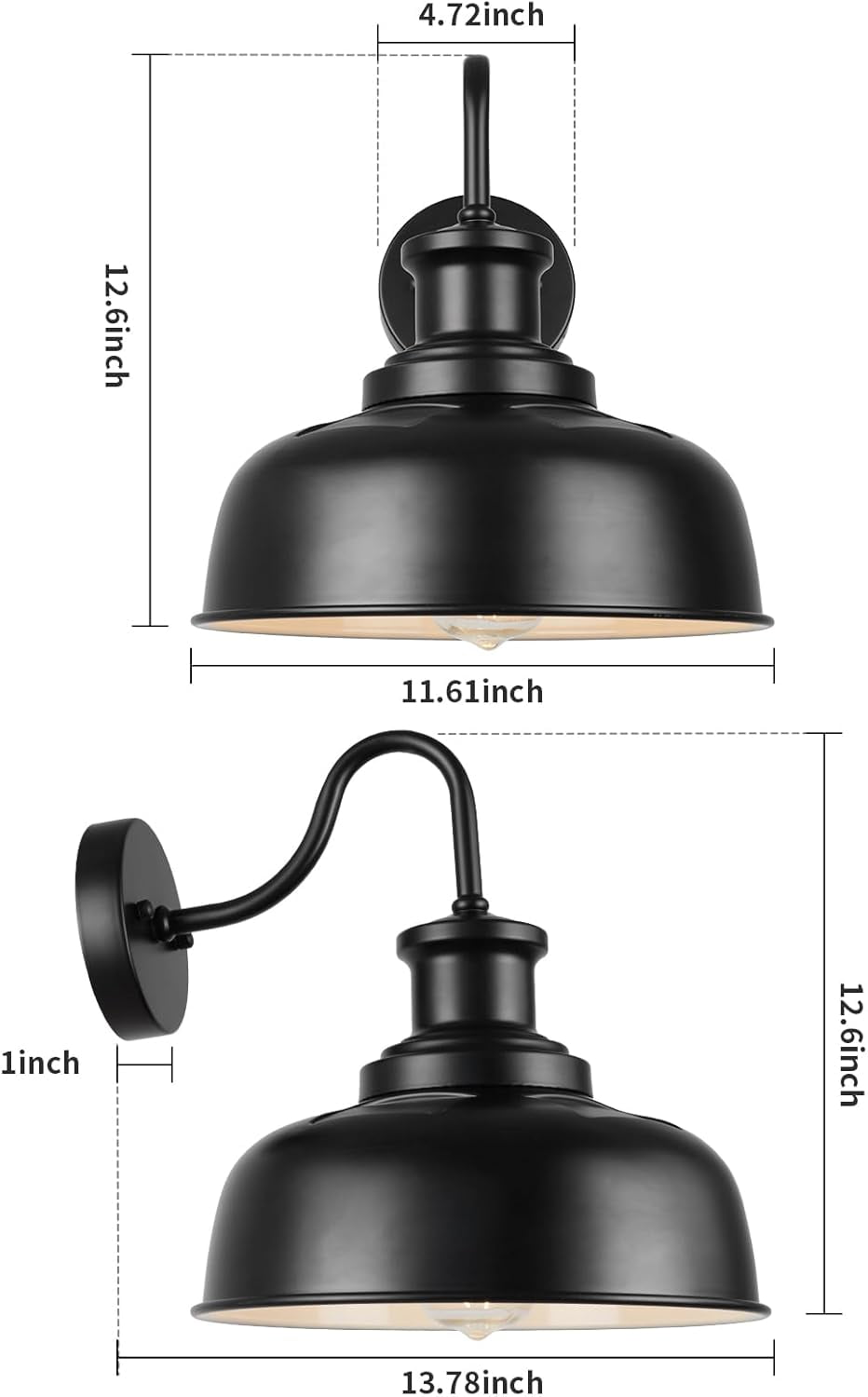 Solar Barn Light for Outside, Gooseneck Outdoor Wall Lights Solar ...