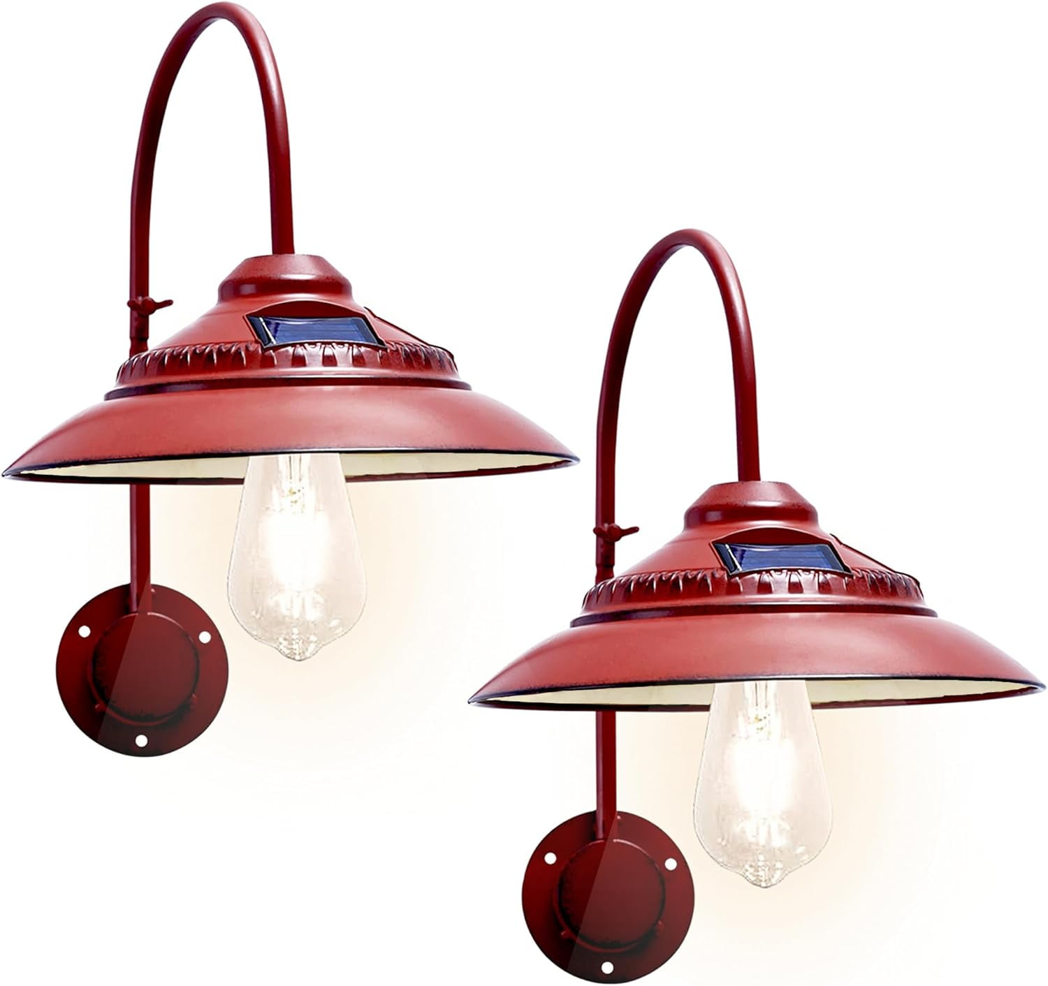 Solar Barn Lights Outdoor - Glows White, Outdoor Wall Lights with ...