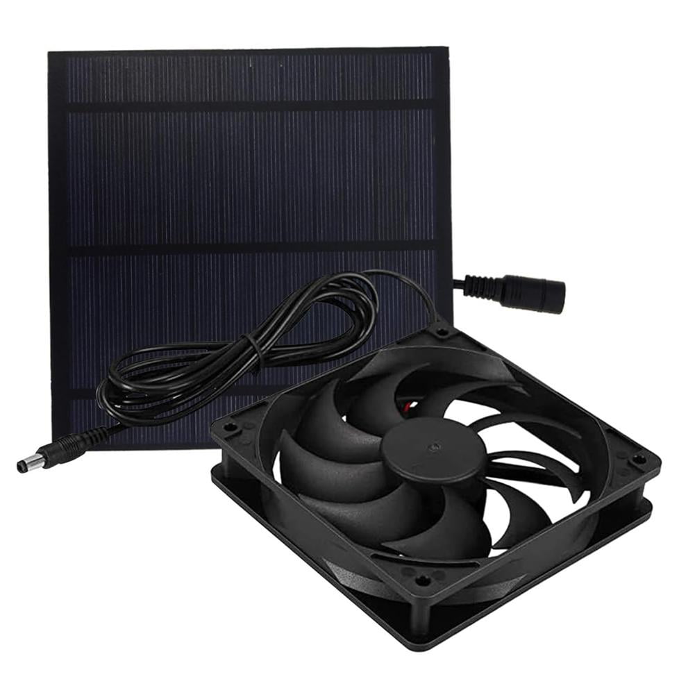 Solar Battery Panel Fan Kit Portable Ventilation Exhaust Outdoor ...