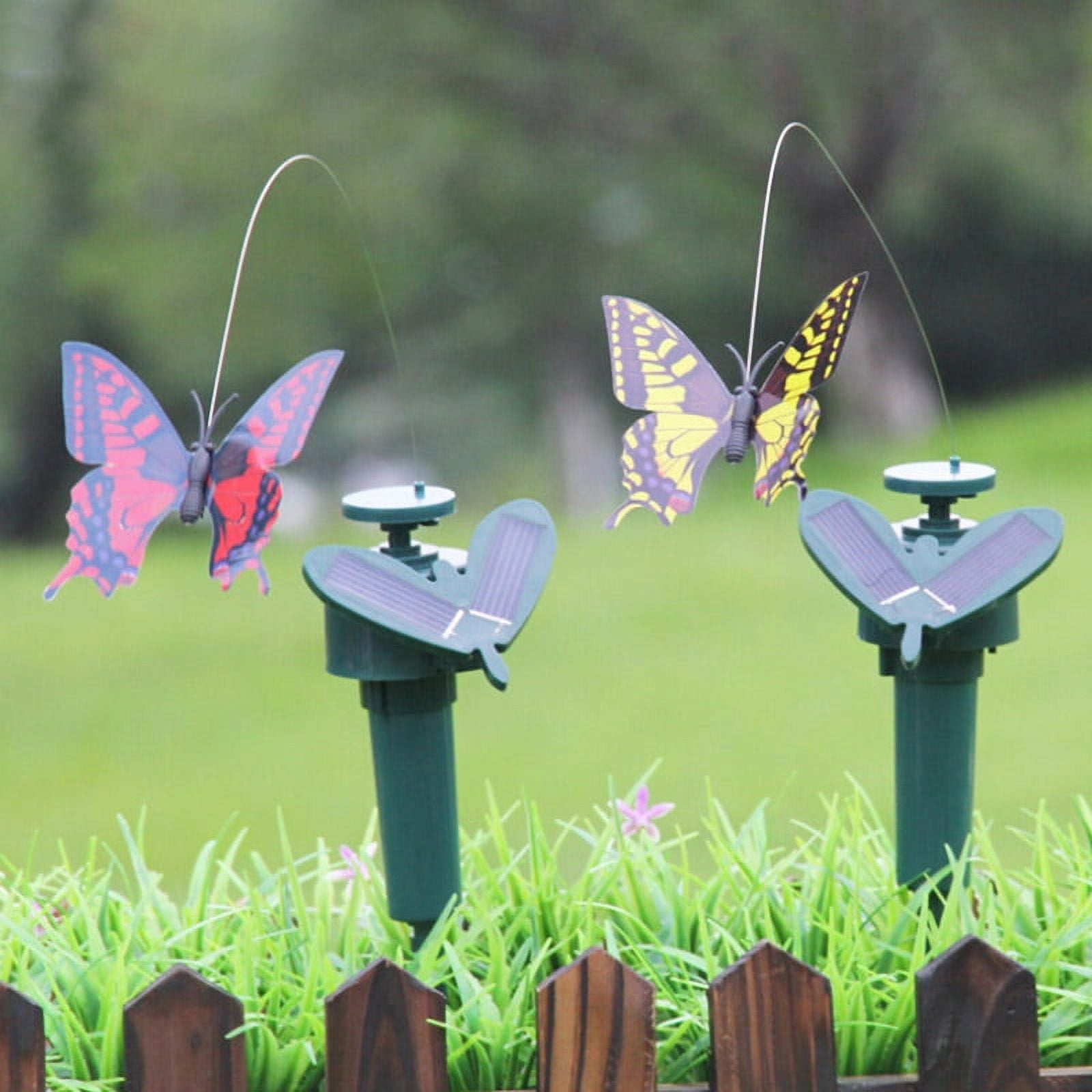 Solar Battery Powered Flying Wobble Fluttering Bird Garden Yard Plants ...