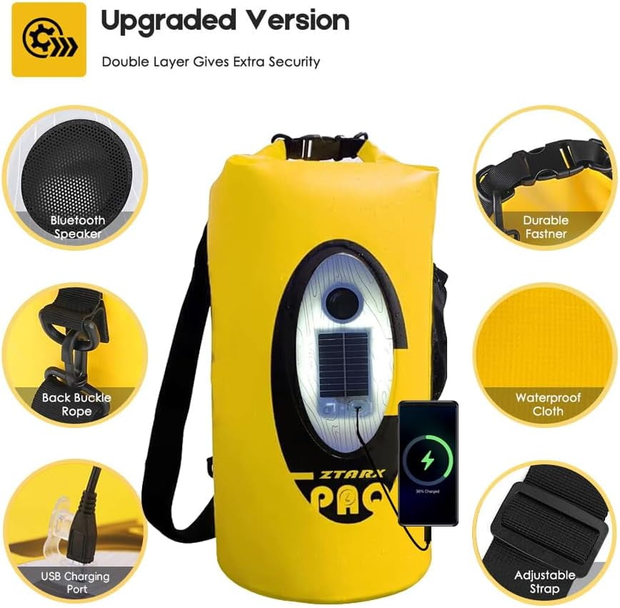 Solar/Battery Powered Multi-Functional Waterproof Backpack, Bluetooth ...