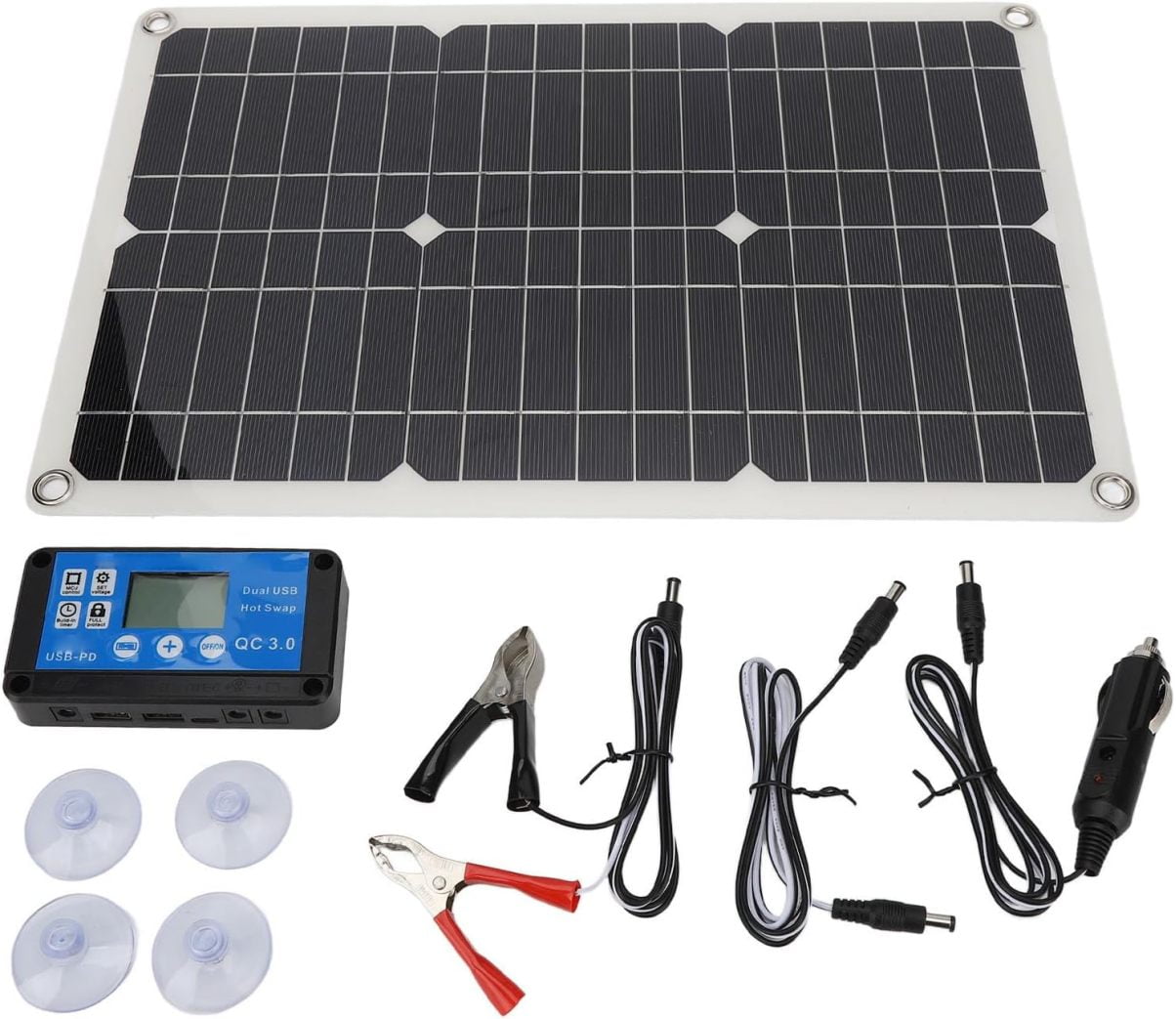 Solar Battery Trickle Charger Maintainer 18V 100W Portable Solar Panel ...