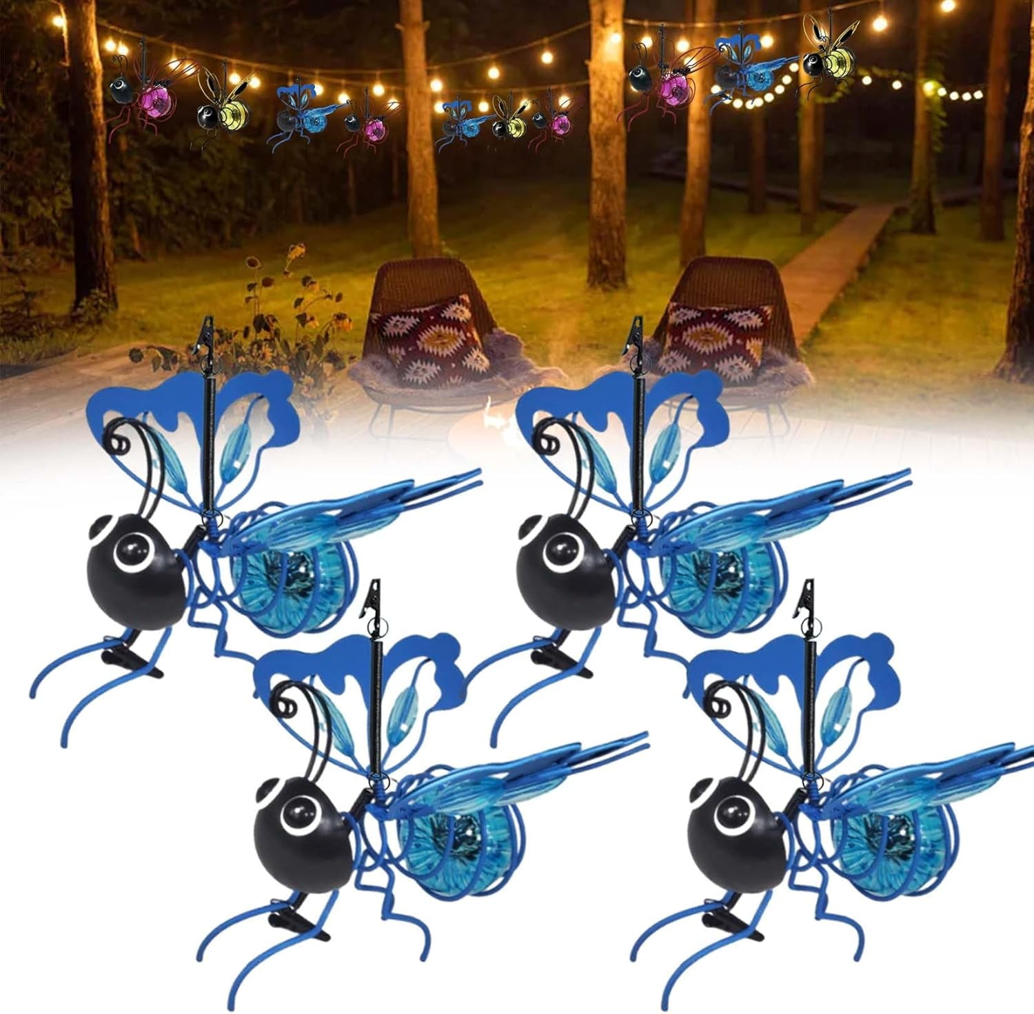 Solar Bee Lights Outdoor, Outdoor Hanging Solar Bee Lights, Hanging ...