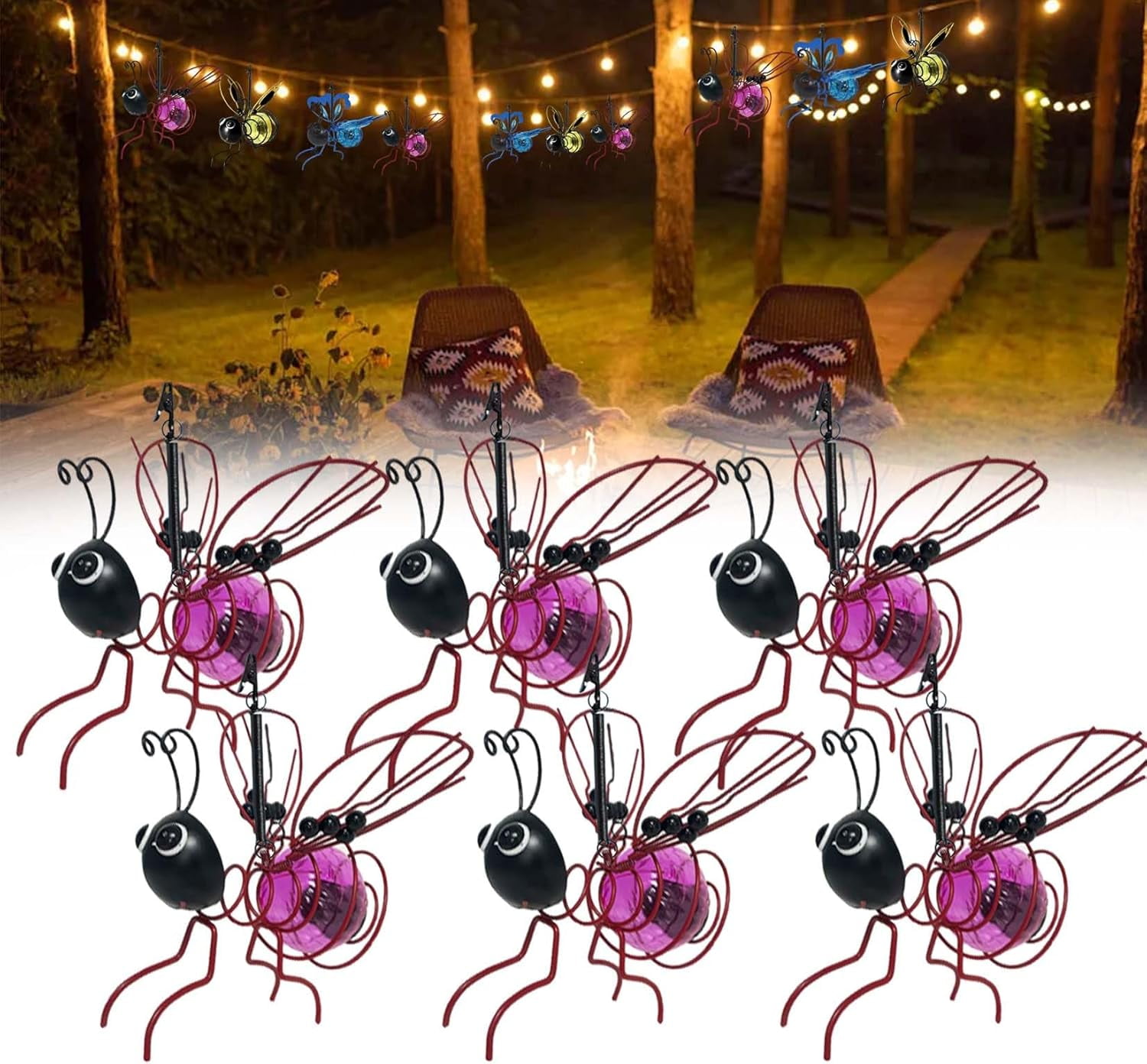 Solar Bee Lights Outdoor, Outdoor Hanging Solar Bee Lights, Hanging ...