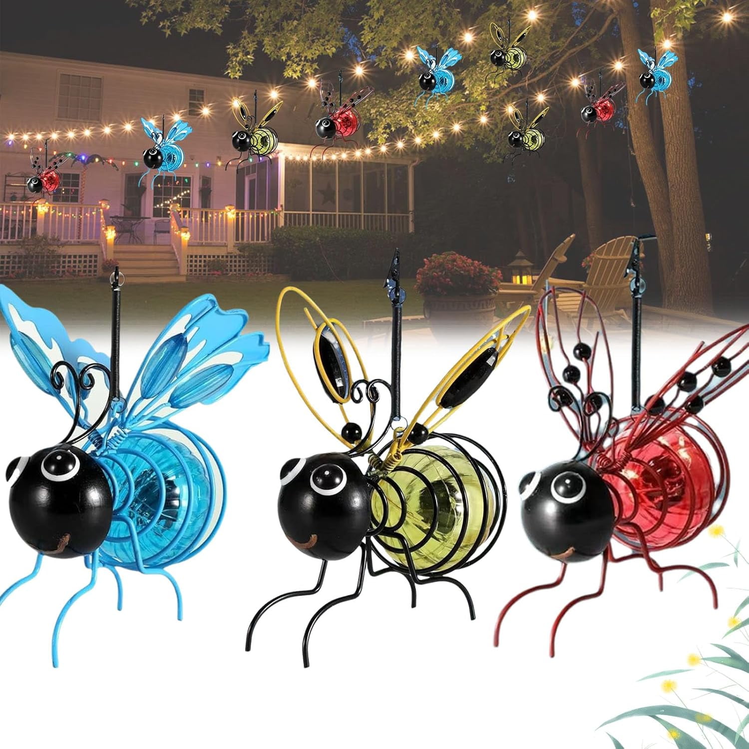 Solar Bee Lights Outdoor,Outdoors Hanging Solars Bee Light, Solares ...