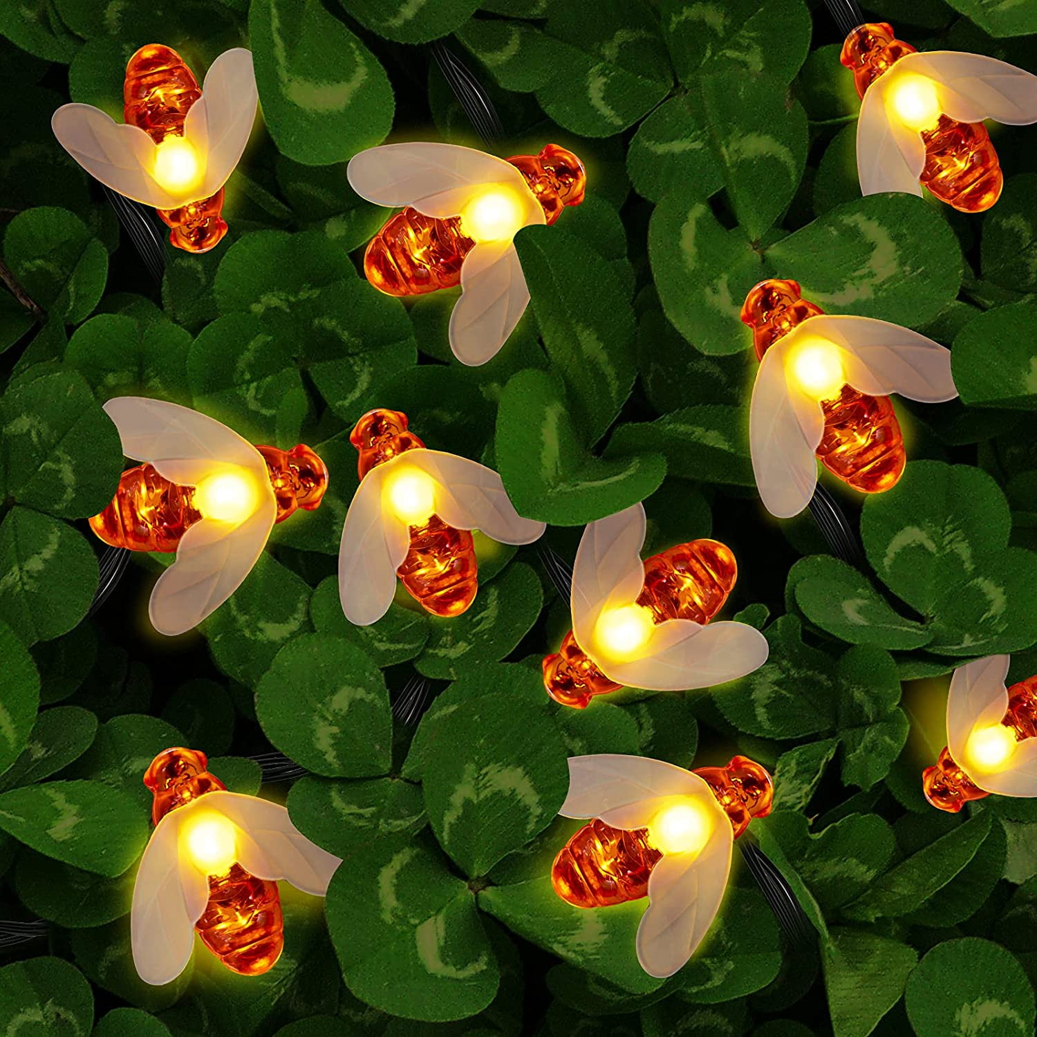 Solar Bee String Lights 40 LED Solar Bee Fairy Lights Lights Waterproof ...
