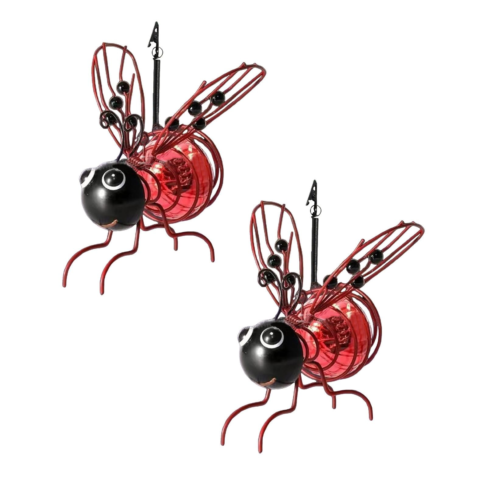 Solar Bees Lights Outdoor, 2025 New Metal Hanging Solar Garden Bee ...