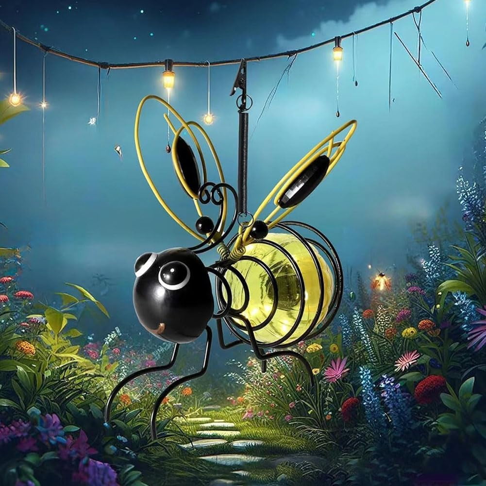 Solar Bees Lights Outdoor, Hanging Bee Solar Garden Light, 2025 New ...
