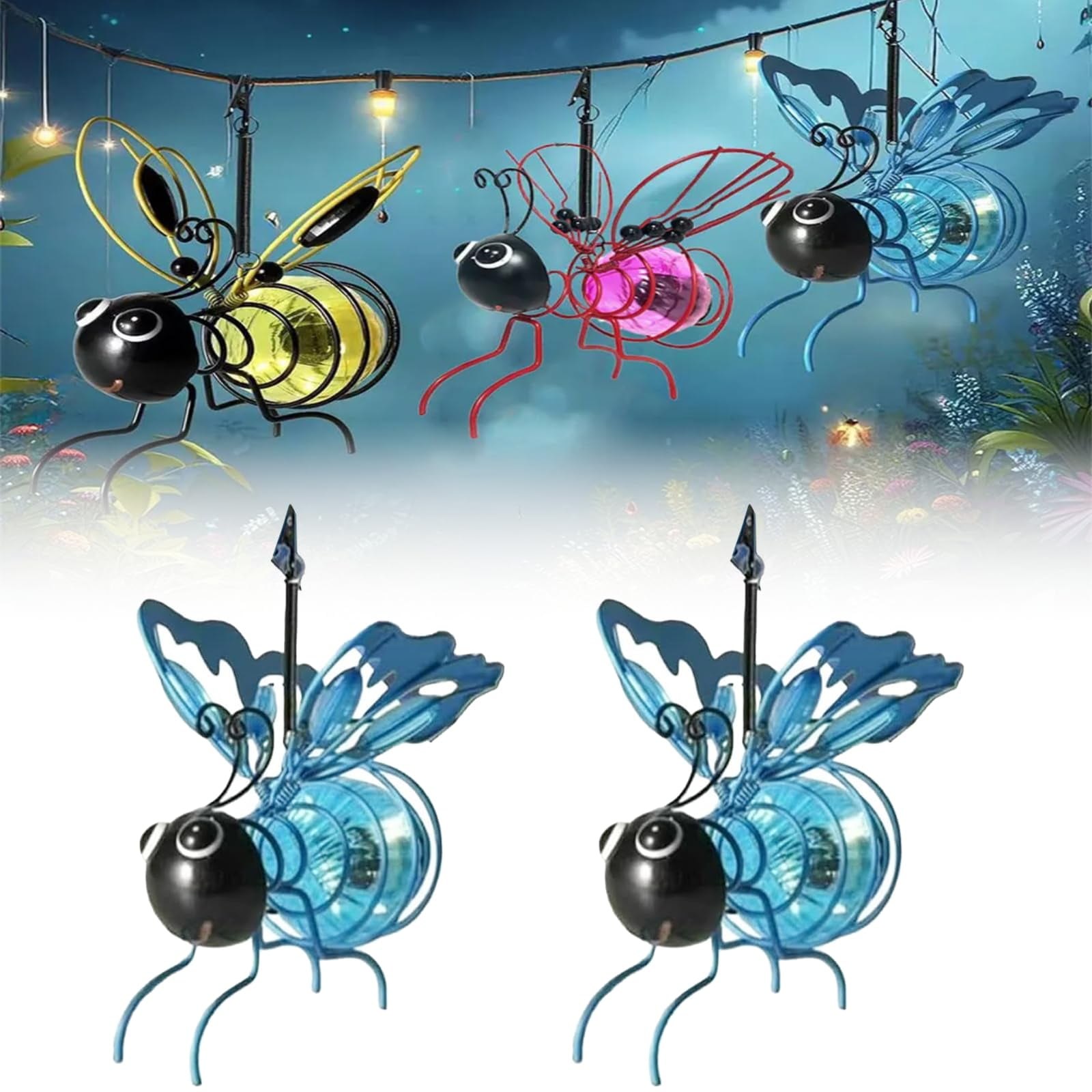 Solar Bees Lights Outdoor, Hanging Bee Solar Garden Light,2025 New ...