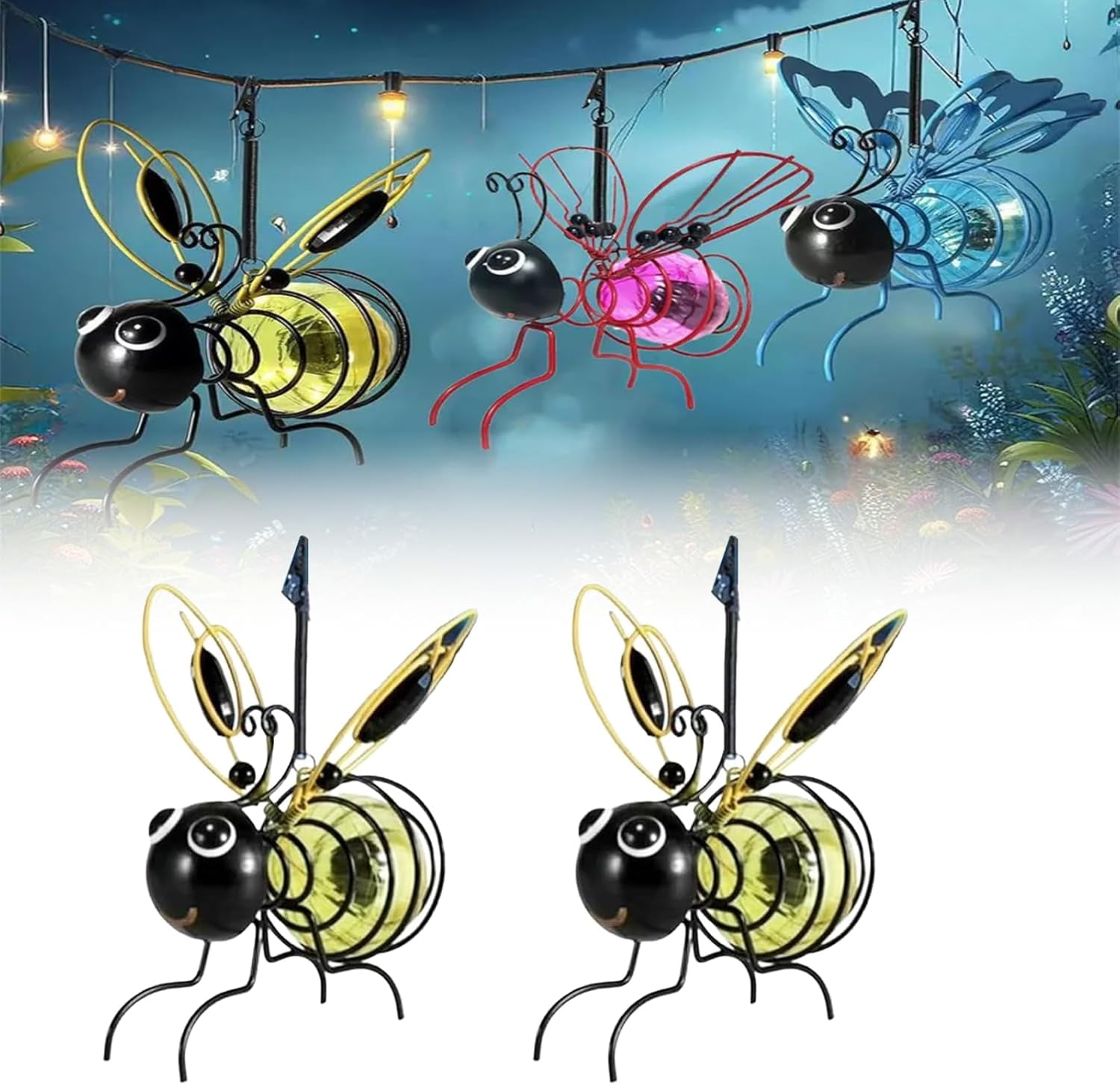 Solar Bees Lights Outdoor, Hanging Bee Solar Garden Light,2025 New ...