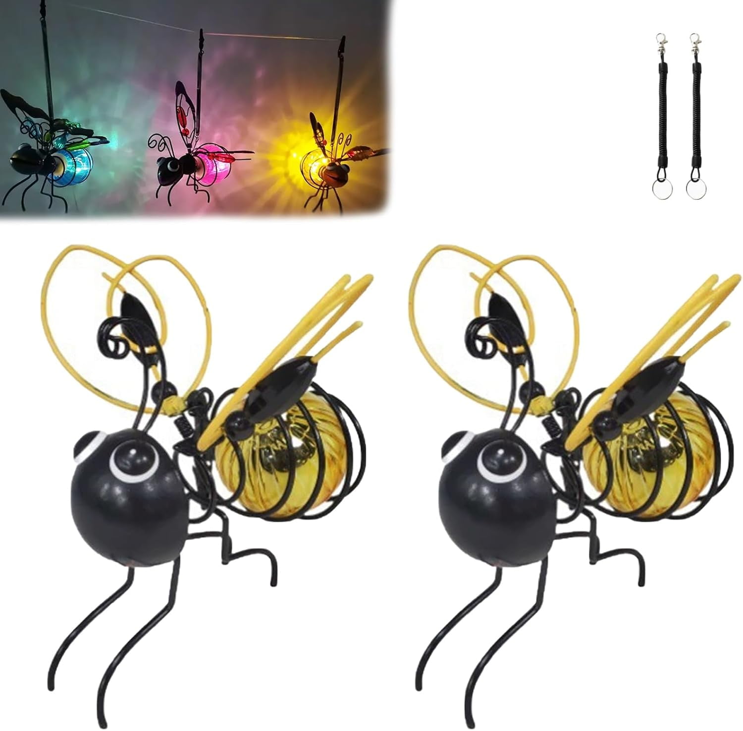 Solar Bees Lights Outdoor, Hanging Solar Lanterns for Outside ...