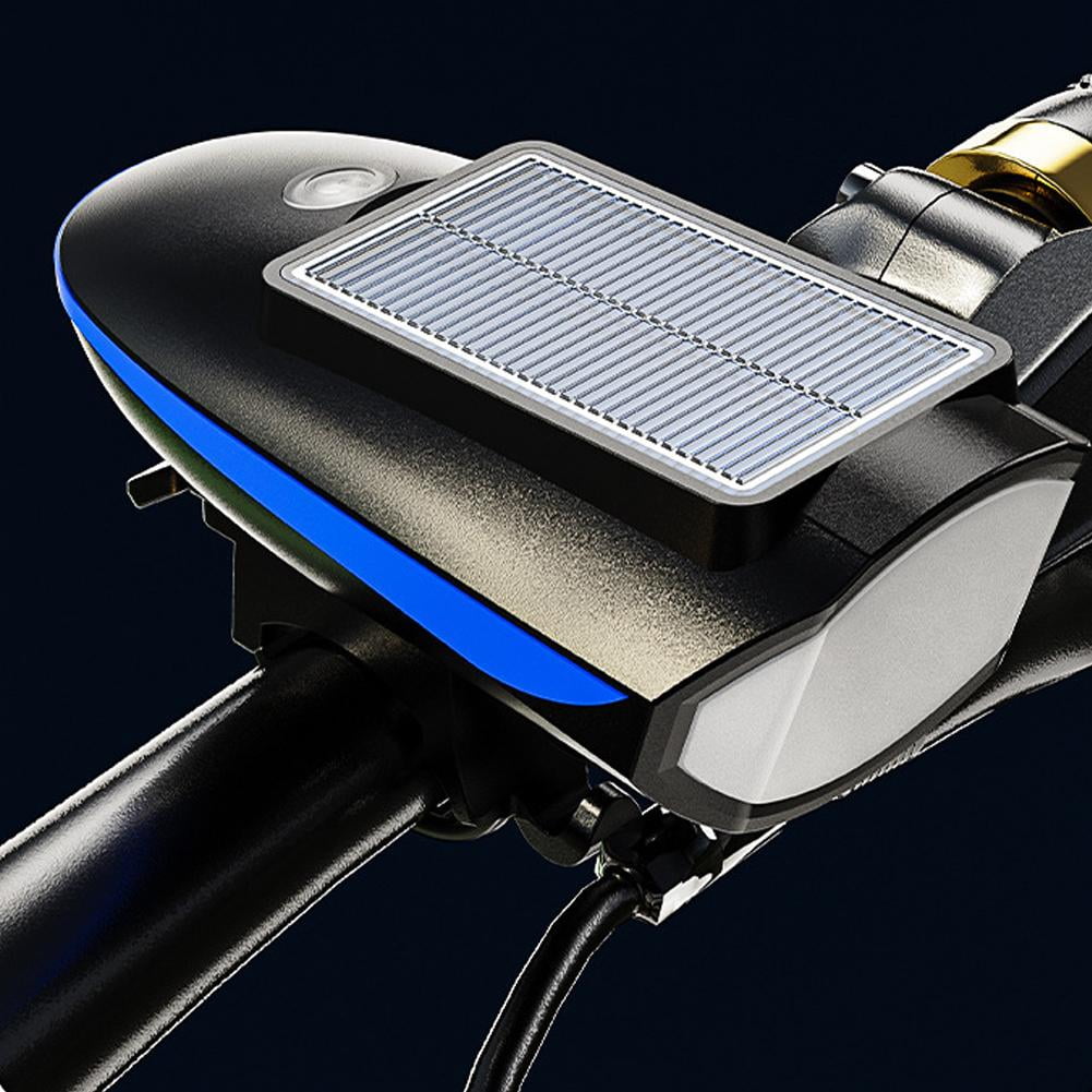Solar Bike Front Lamp with Horn Rechargeable Waterproof Cycling ...