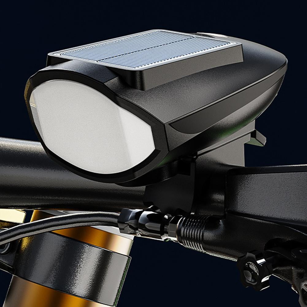 Solar Bike Front Lamp with Horn Rechargeable Waterproof Cycling ...