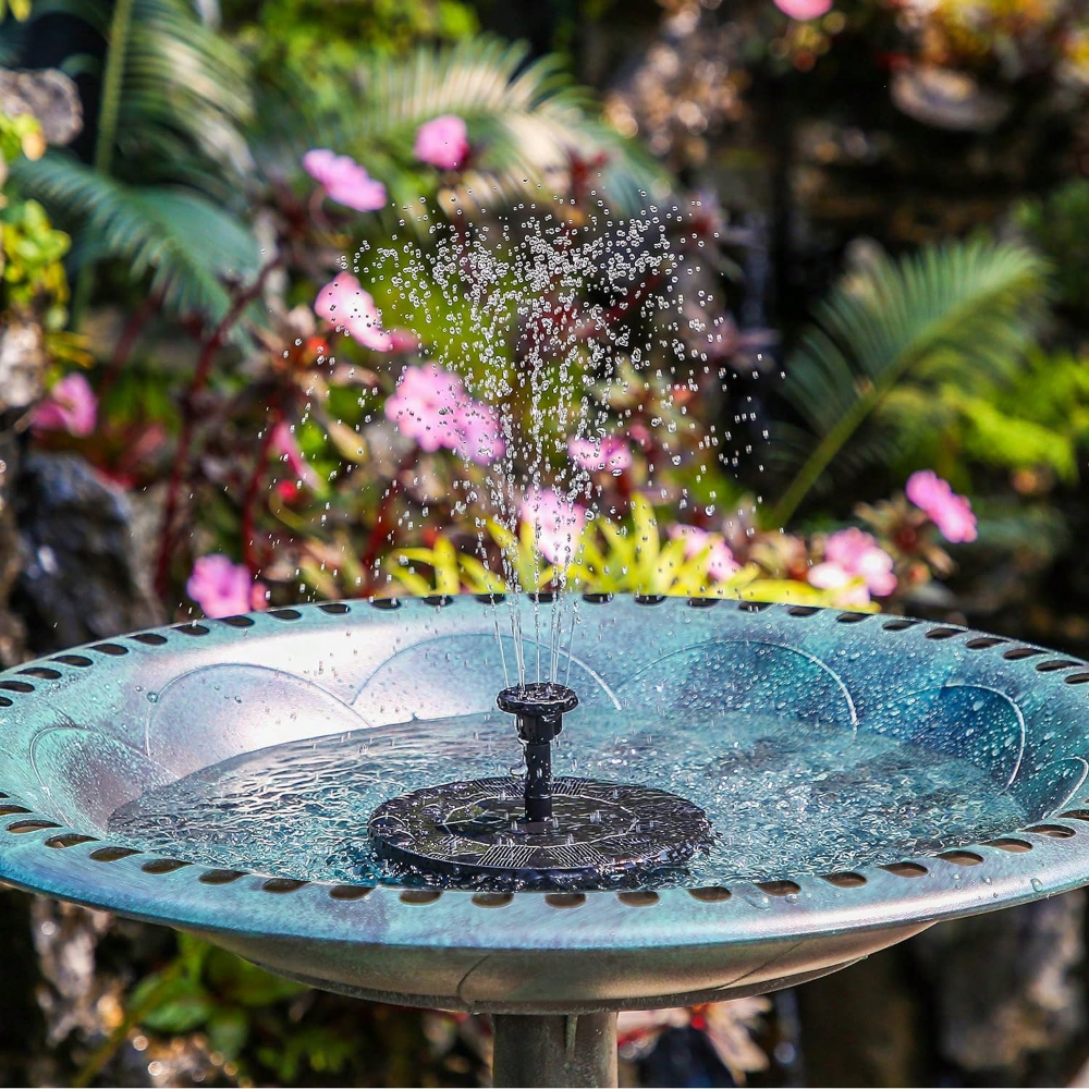 Solar Bird Bath Fountain With 6 Nozzles, Solar Fountain Pump For Bird ...