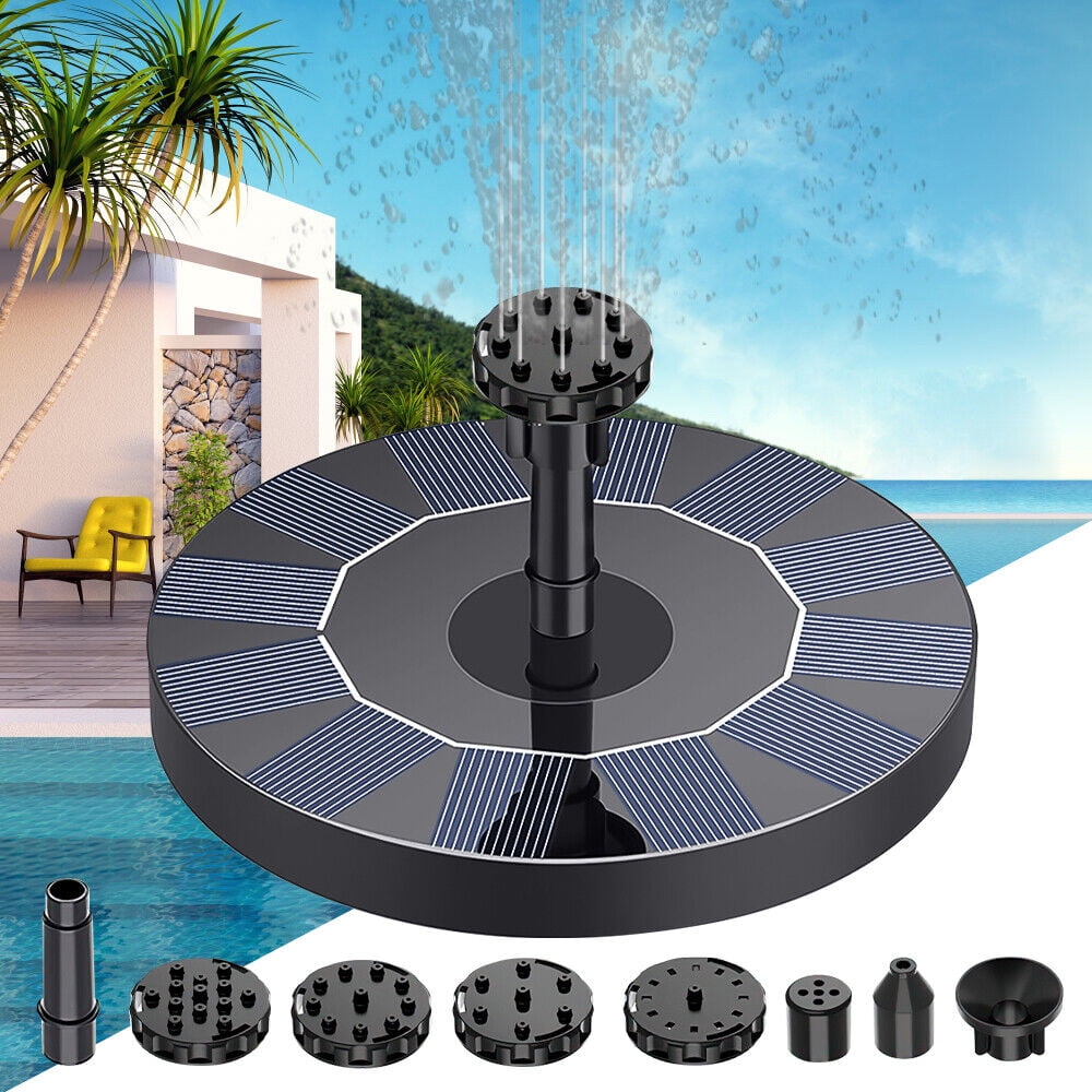 MDHAND Circular Solar Fountain Kit, 1.5W, 6 Nozzles, Black - Walmart.com